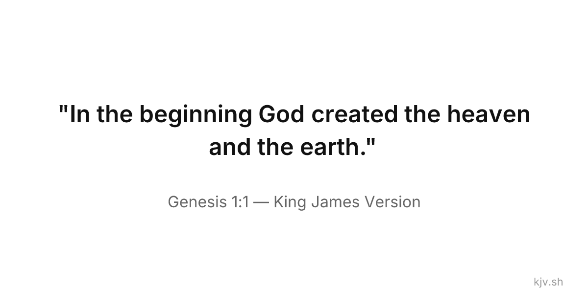 Genesis - King James Version Bible