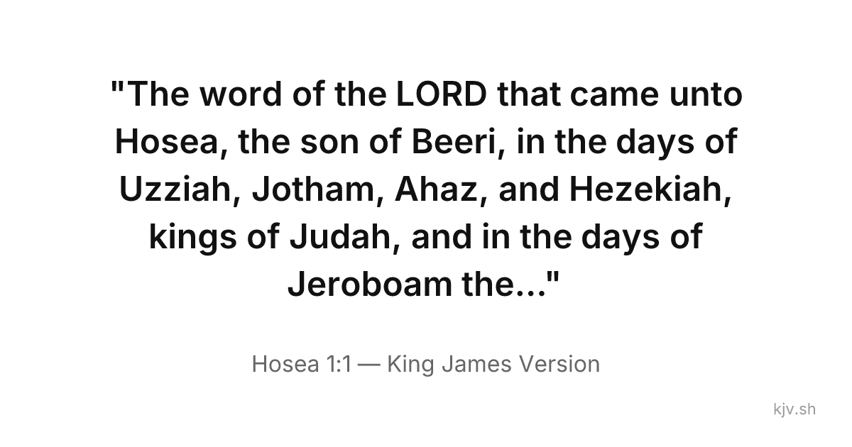 Hosea - King James Version Bible
