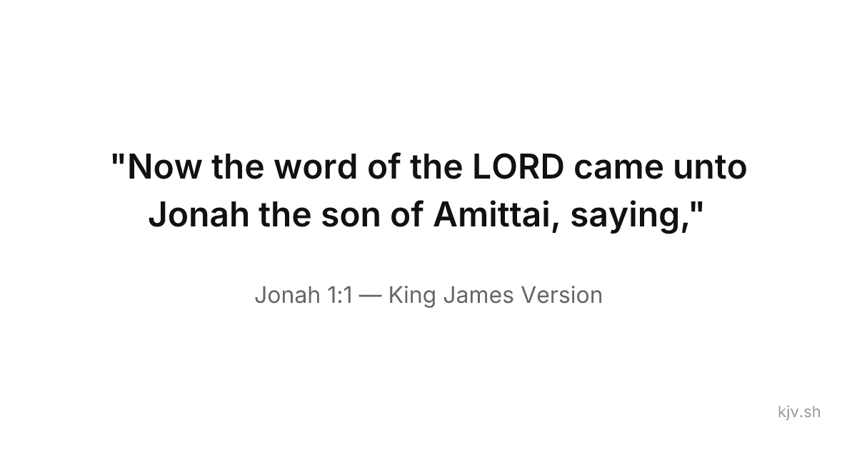 Jonah 1 - King James Version Bible