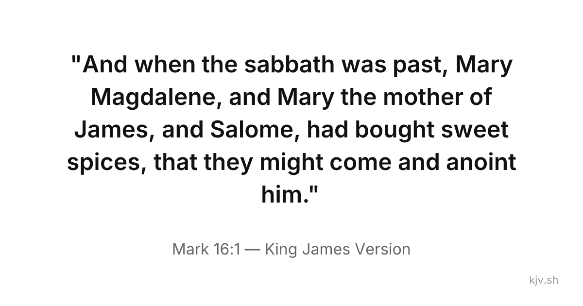 Mark 16 - King James Version Bible